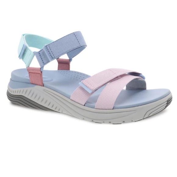 Dansk | Shoes | Dansko Racquel Sky Multi Recycled Velcro Strap Sandals ...